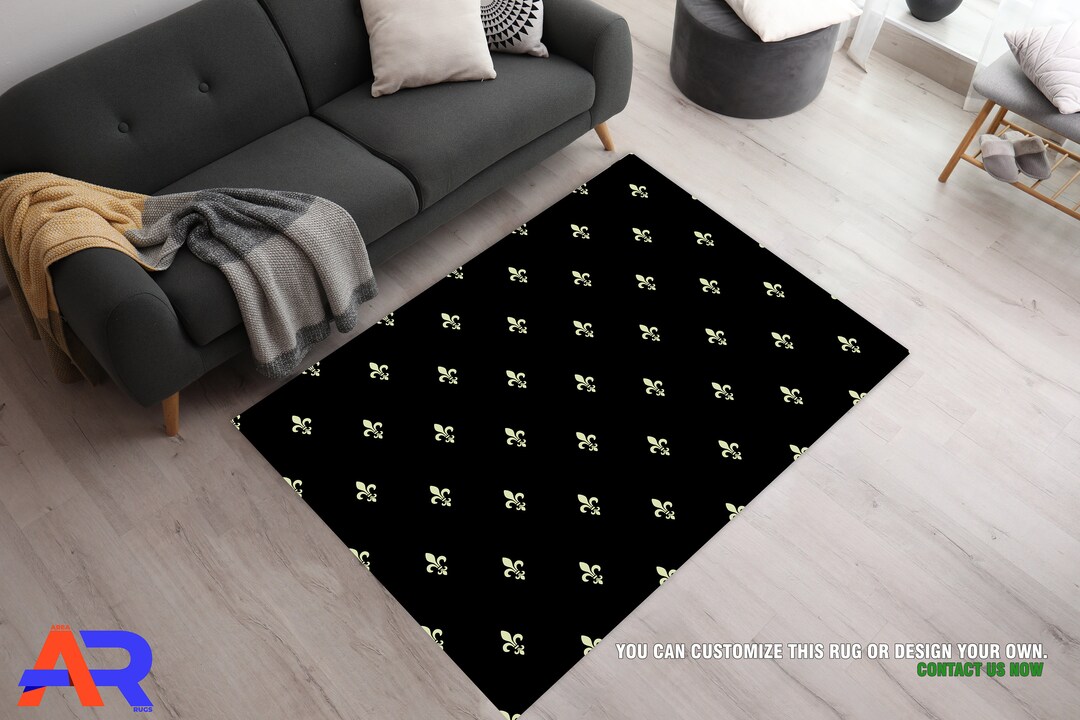 Fleur De Lis Pattern Rugs, Fleur De Lis Rug, Black Area Rugs, Fleur De ...
