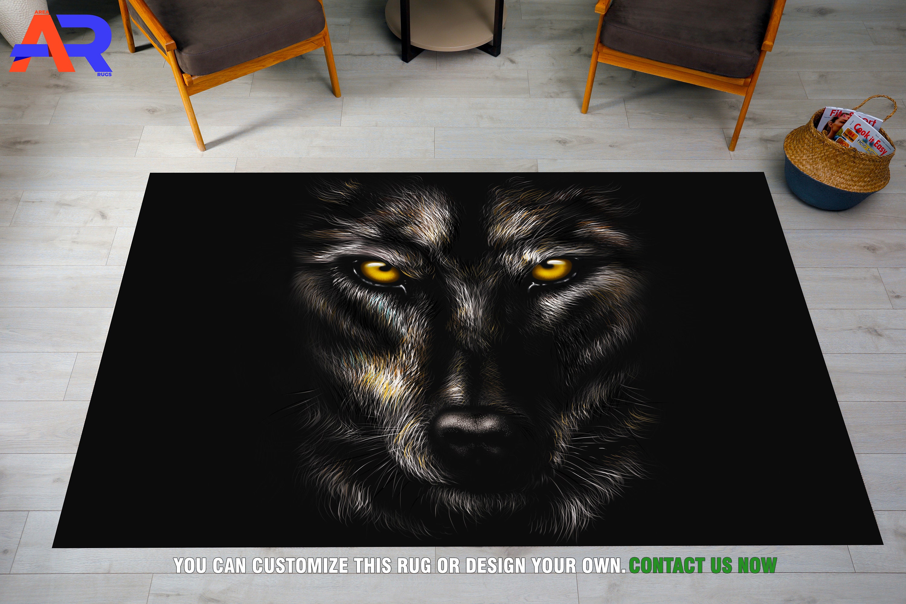 Wolf Rug, Wolf Area Rug, Wolf Animal Nature Design Carpet, Wolf Design ...