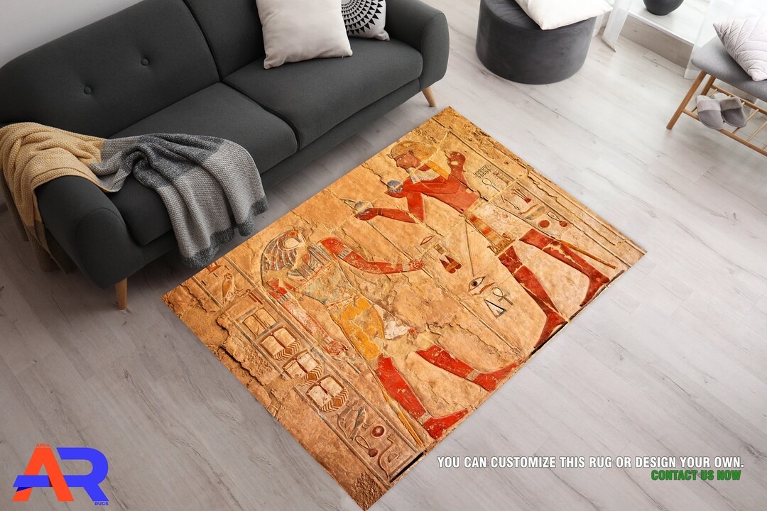 Egyptian Rugs, Ancient Egypt Artwork Area Rug, Ancient Egyptian Royalty ...