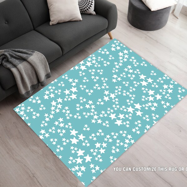 White Rug With Stars - Etsy