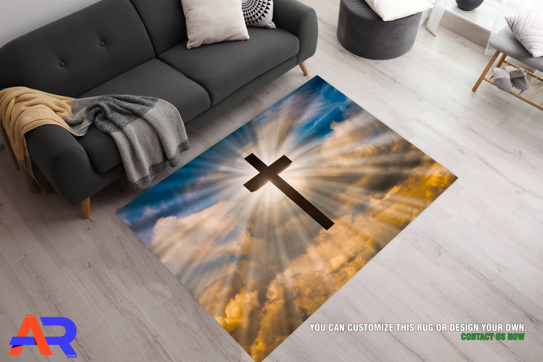 Christian Cross Design Rug, Sign of the Cross, Christian Gifts ...