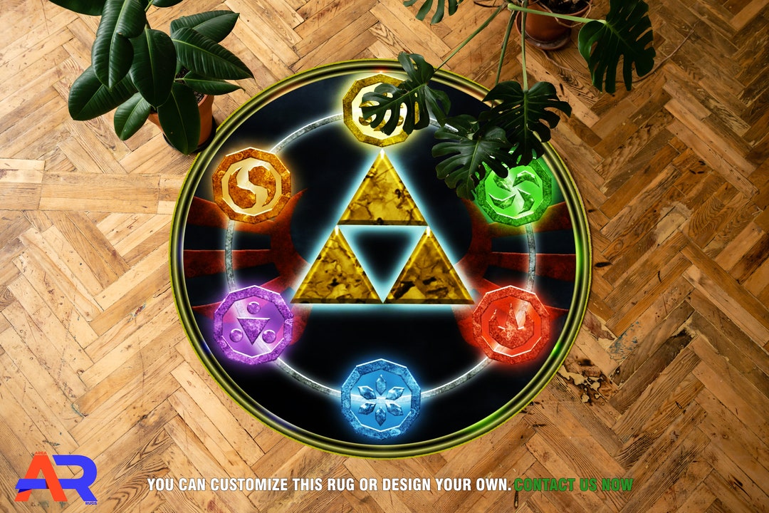 Legend of Zelda Rug, Retro Classic Game Round Carpet, Zelda Gaming ...