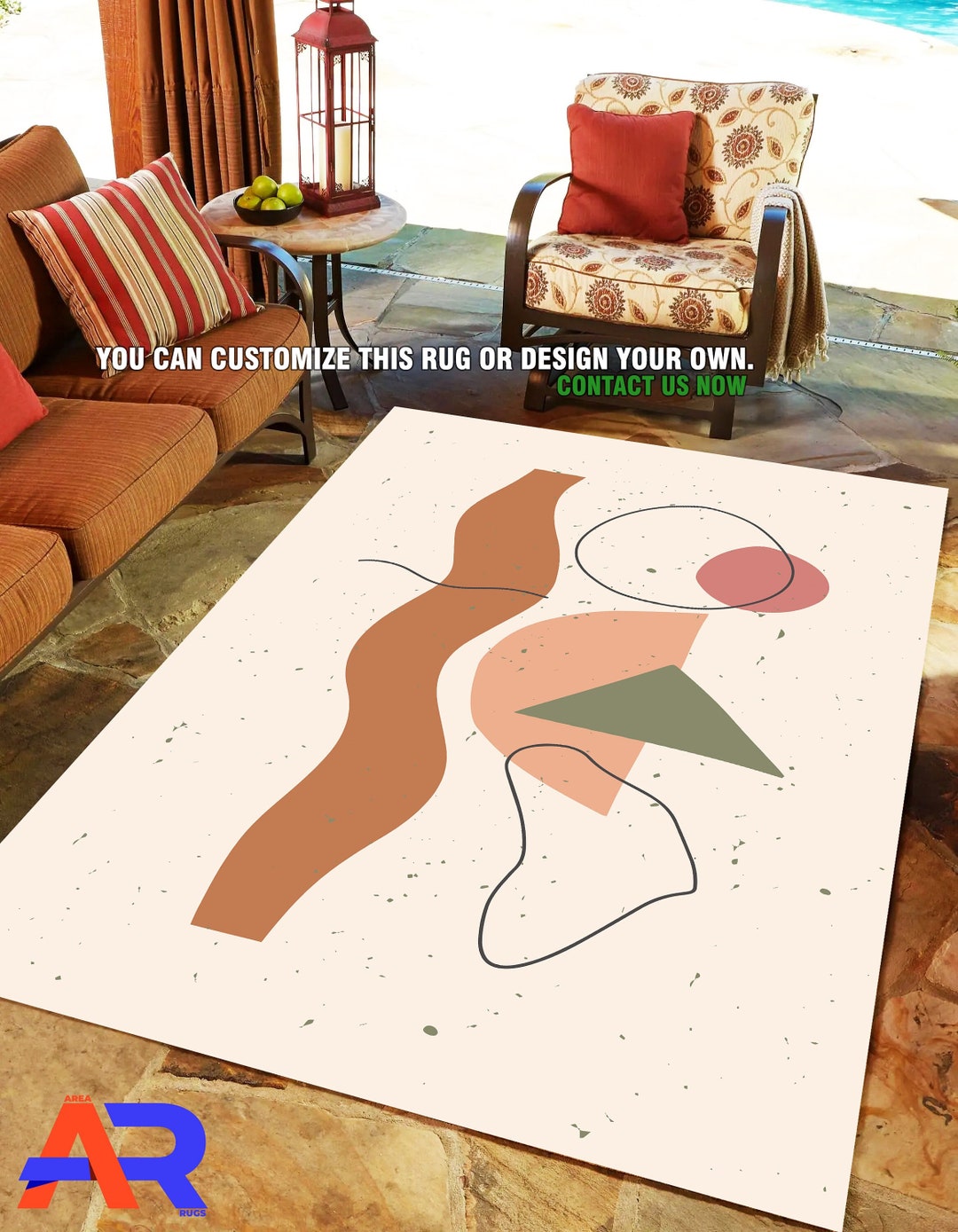 Minimal Line Drawing Art, Abstract Rug, Area Rug, Modern Rug, Abstract ...