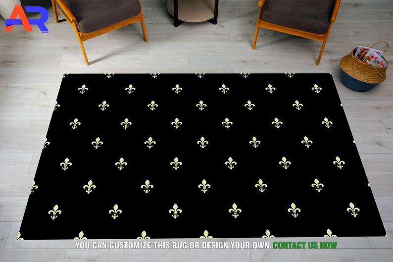 Fleur De Lis Pattern Rugs, Fleur De Lis Rug, Black Area Rugs, Fleur De ...