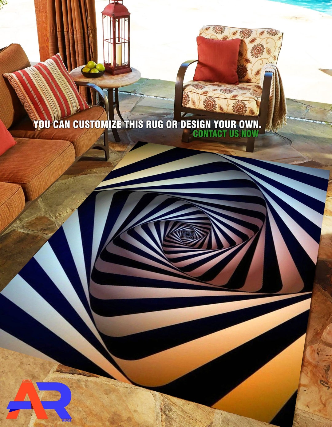 3D Vortex Rug, for Living Room Rug, Non-slip Floor Carpet, Area Rug ...