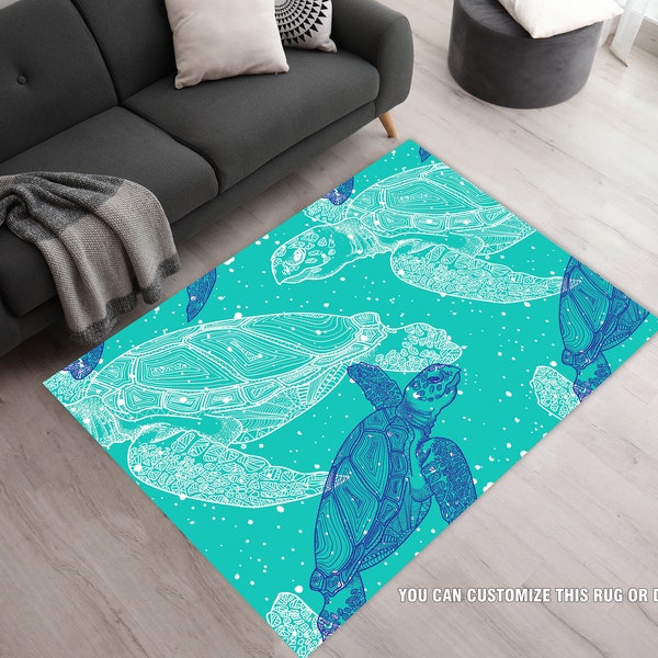 Sea Turtle Area Rug - Etsy