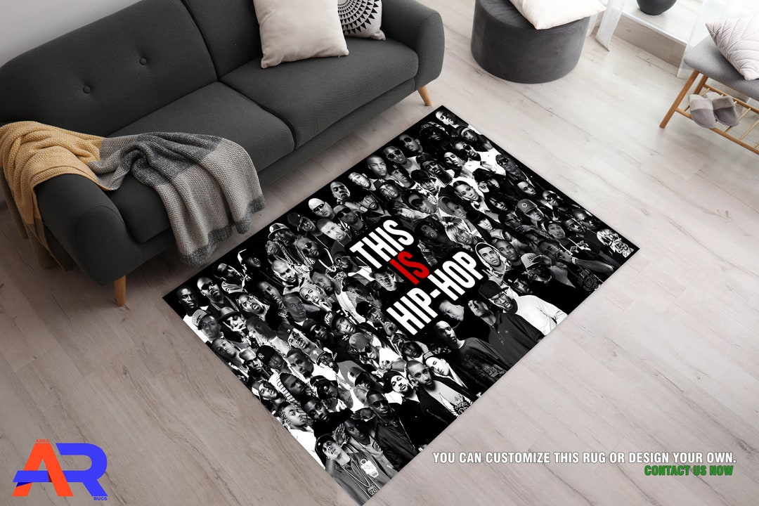 Hip Hop Old School Rug, Rap Rug, Rapper Rug, Rap Singer Rug, Rap ...