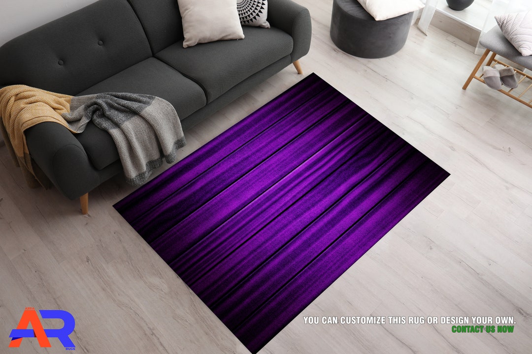 Purple Area Rug, Dark Purple Rug, Cool Rugs, for Living Room Line Art ...