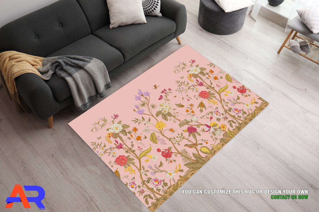 Pastel Rugs, Colorful Rug, Flower Rug, Chinoiserie Pattern Rugs ...