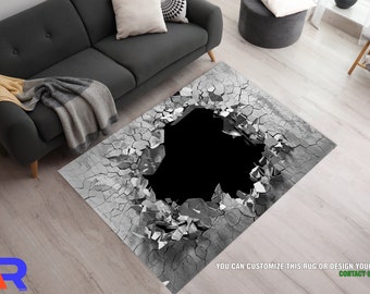 3D Vortex Illusion, Vortex Rug, Vortex Illusion Carpet, Rectangular Version, Non Slip Rug, 3D ...