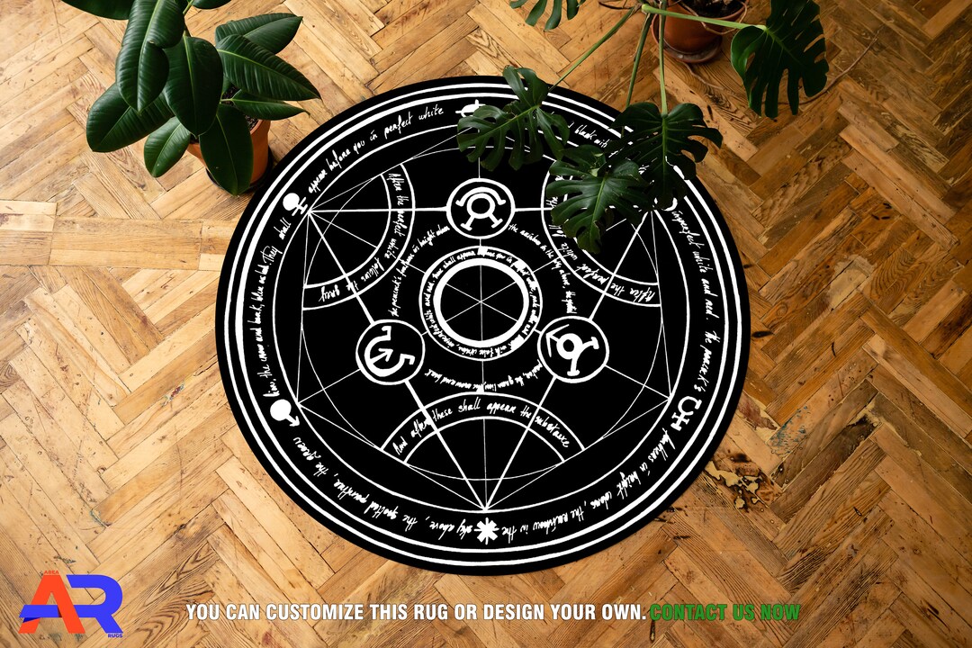 Area Rug, Office Rug, Transmutation Circle Rug, Full Metal Rug ...