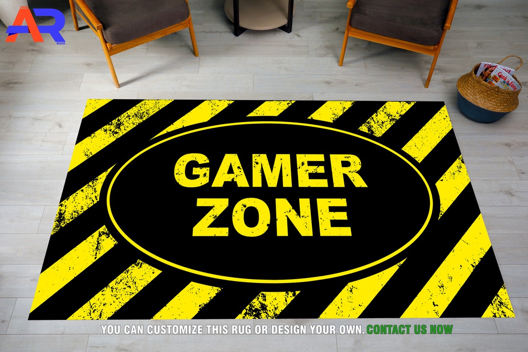 Gamer Style Gift, Gamer Zone Area Rug, Neon Game Rug, Gamer Rug, Gamer ...