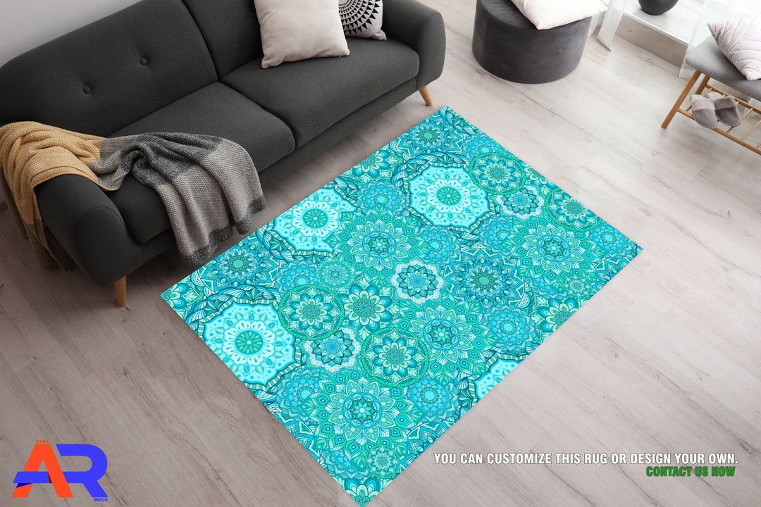 Floral Area Rug, Turquoise Rugs, Medallion Pattern Rugs, Medallion Rug ...