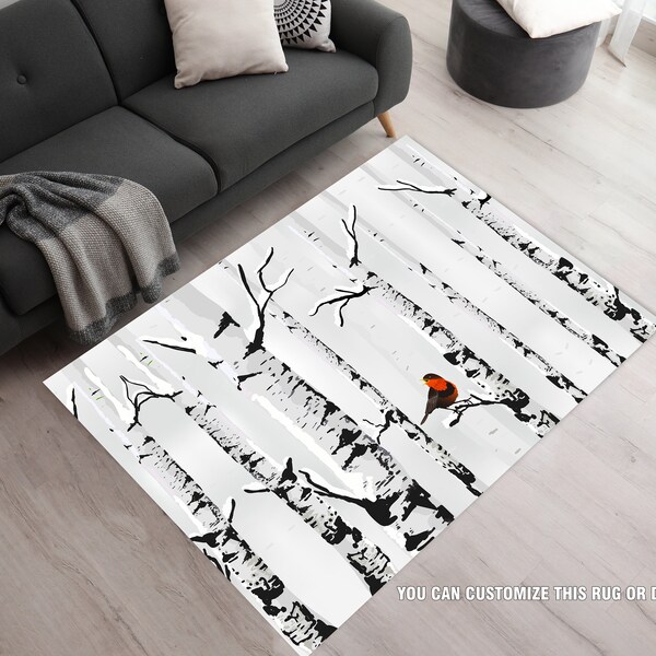 Birch Tree Rug - Etsy