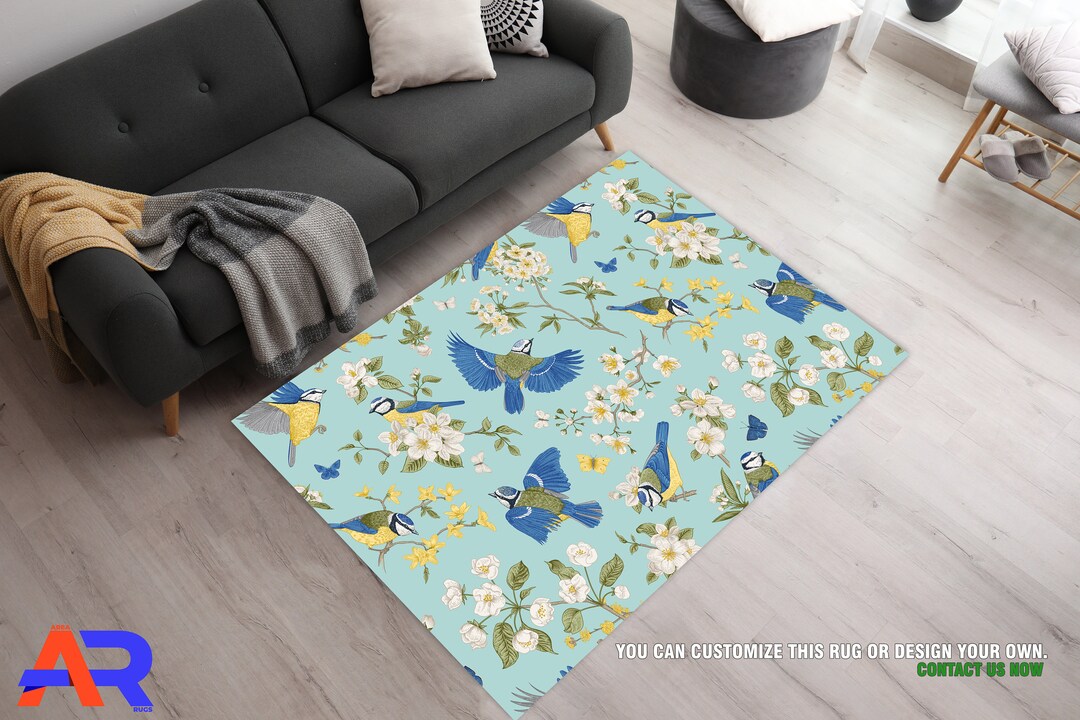 Blue and Yellow Rugs, Toile Pattern Rugs, Blue and Yellow Area Rugs ...