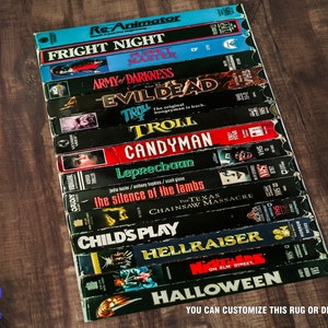 Home Theater TV Room Mat, Classic Horror Movies Decor, Nostalgic Retro ...