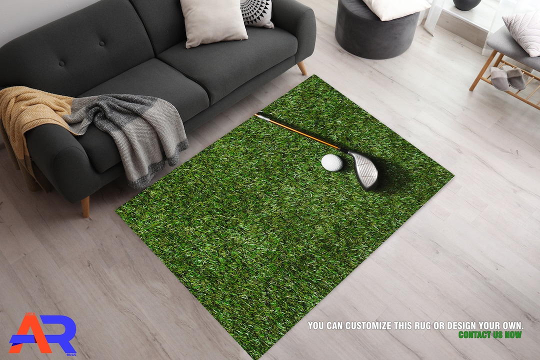 Personalized Golf Ball Area Rug, Golfing Floor Mats, Sports Lover ...