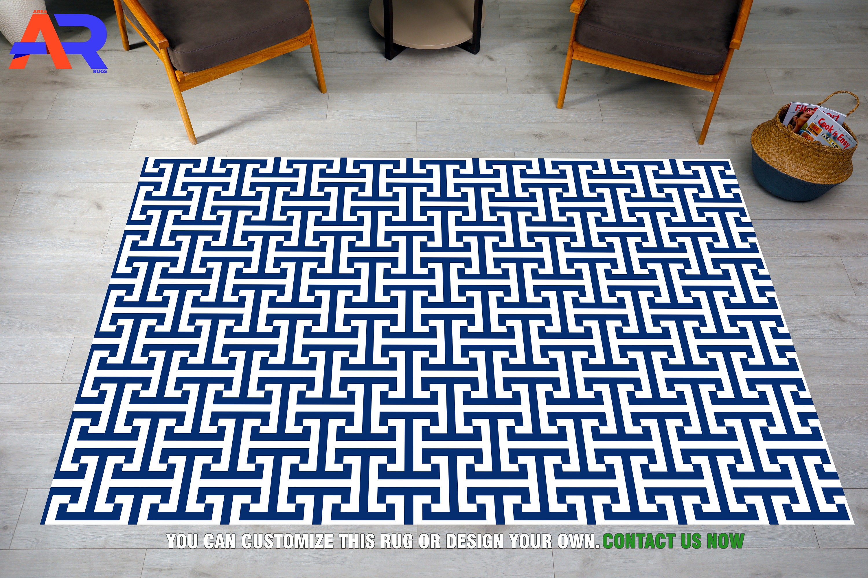 Blue Greek Key Rug, Blue and White Area Rugs, Azure Blue Rug ...