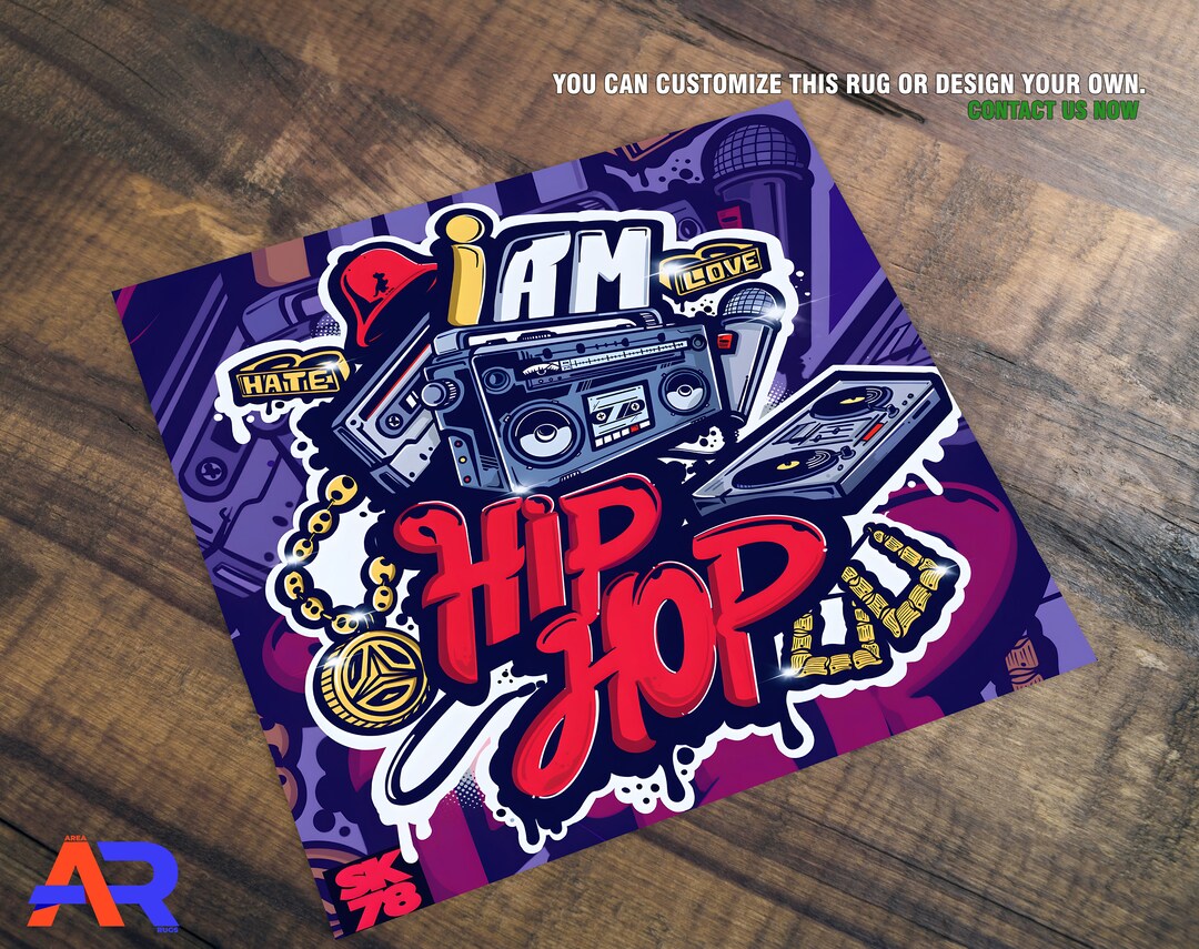 Music Room Rug, Rappers Rug, Hip Hop Old School Rug, Music Decor, Music ...