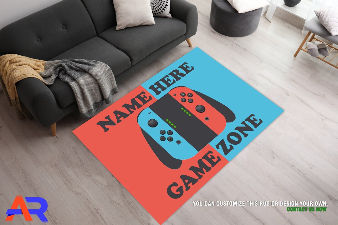 Custom Name Gamer Switch Rug, Video Gamer Rug, Gamer Room Decor Area ...