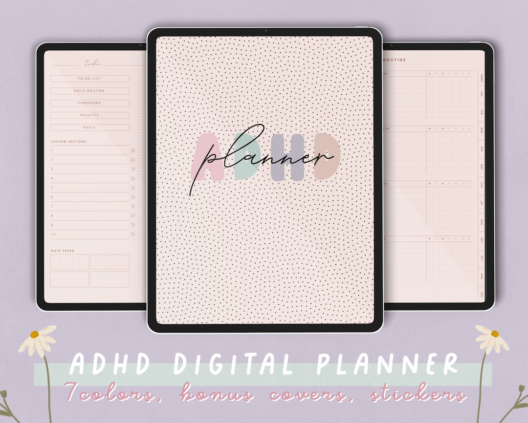 Adhd Digital Planner Goodnotes | Simple Undated Digital Planner | Adhd ...