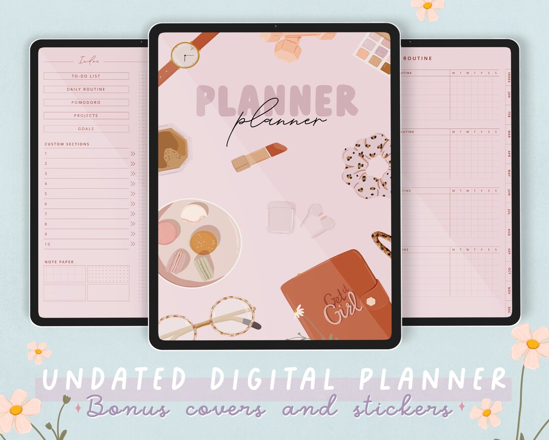 Cute Simple Digital Planner | Good Notes Planner With Extra Covers and ...