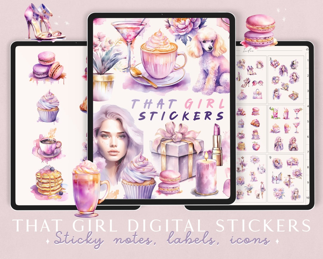 That Girl Digital Stickers for Goodnotes, 1018 Everyday Good Notes ...