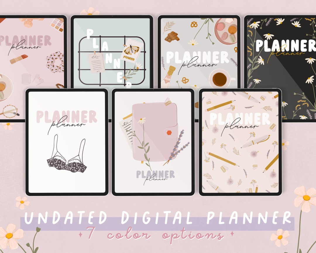 Undated Digital Planner Goodnotes Simple Planner | Cute Covers and ...