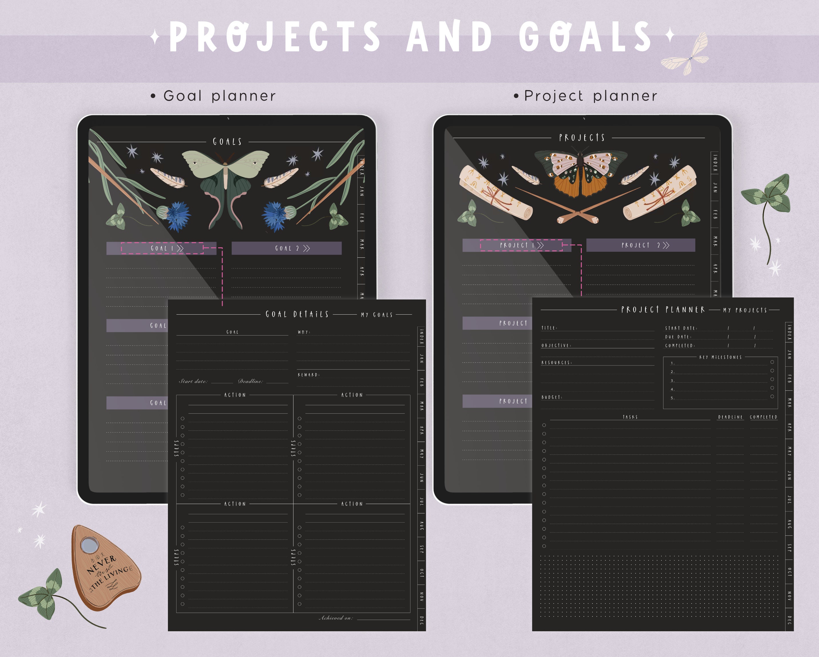 Witchy Digital Planner | Dark Mode Undated Digital Planner for ...