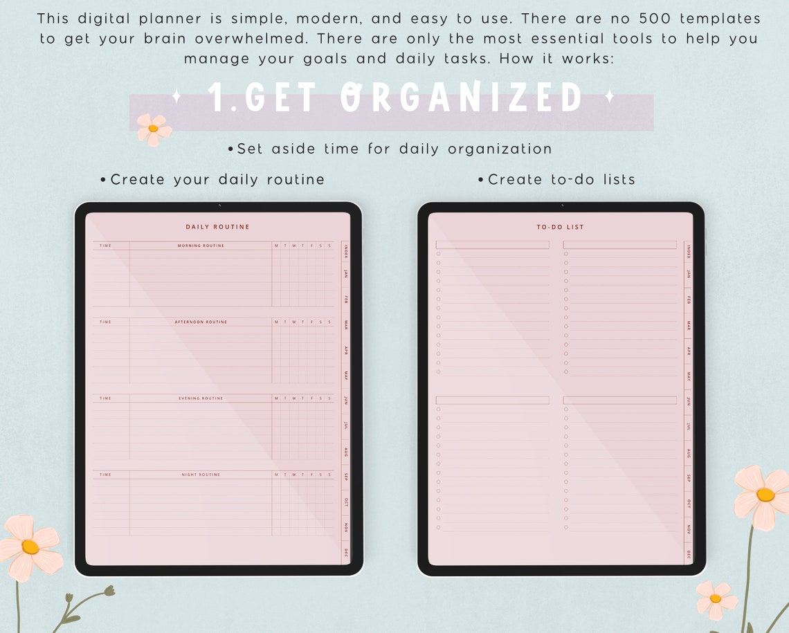 Cute Simple Digital Planner | Good Notes Planner With Extra Covers and ...
