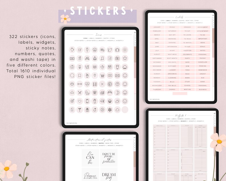 Undated Digital Planner Goodnotes Simple Planner | Cute Covers and ...