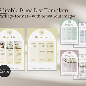 Price List Template - Small Business, Customizable Format, Printable ...