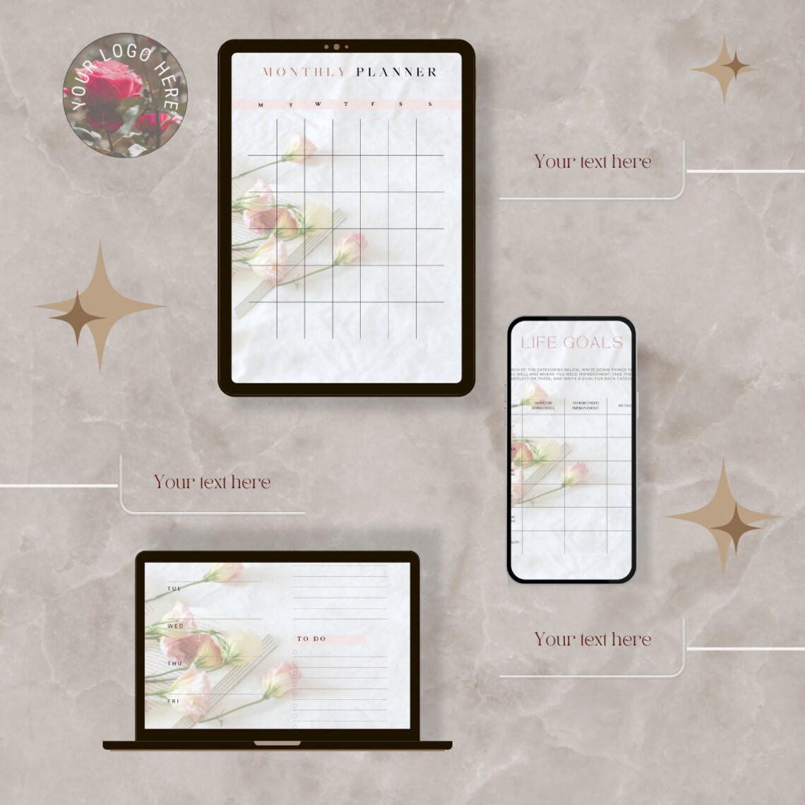 Canva Mockup, Canva Mockup Bundle, Mockups, Digital Planner Mockup ...