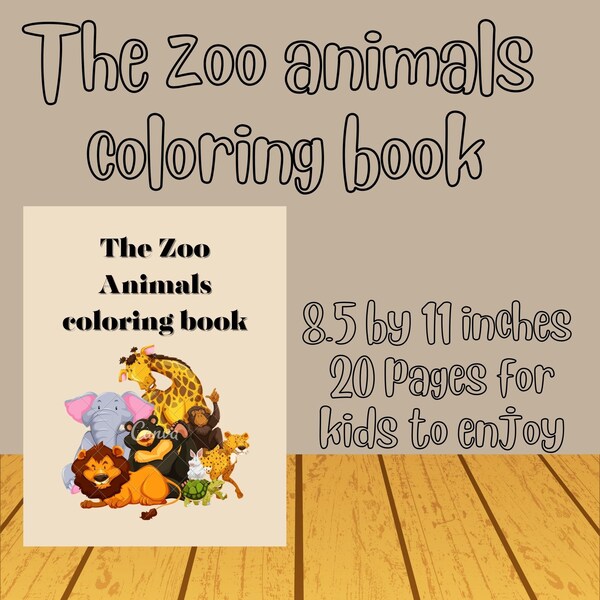 Zoo Animals Coloring Book - Etsy