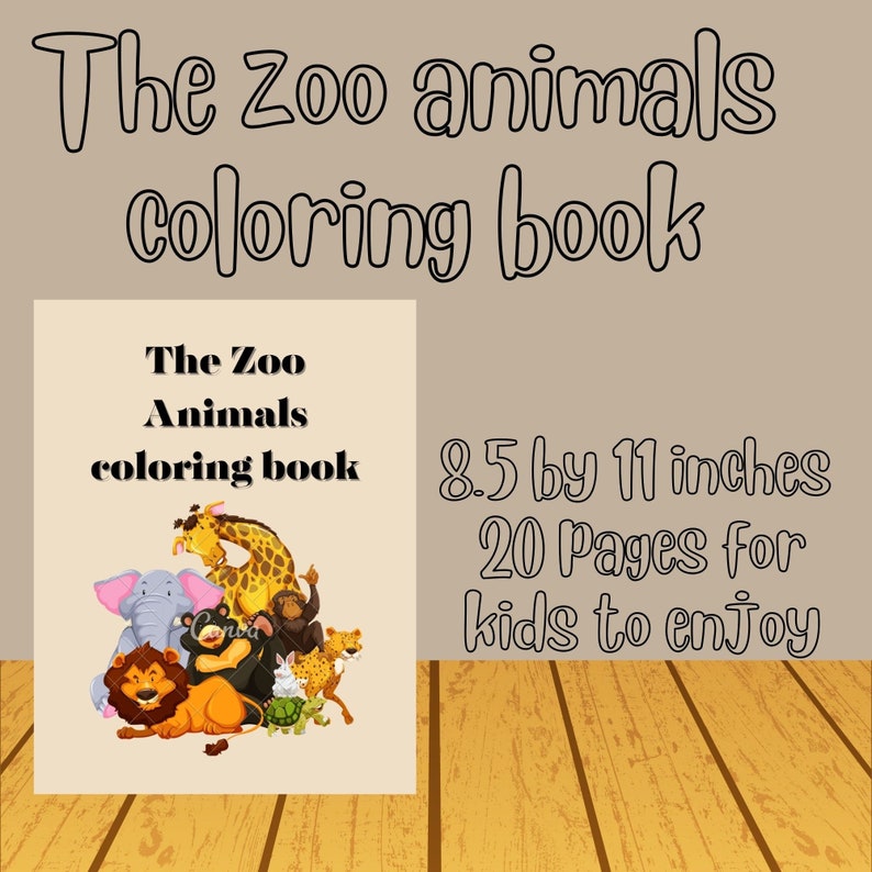 The Zoo Animals Coloring Book, Zoo Coloring Pages for Kids,zoo Animals ...