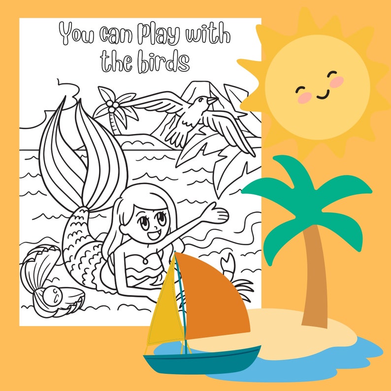 Life at the Beach Coloring Book,beach Fun Coloring Pages,fun in the Sun ...