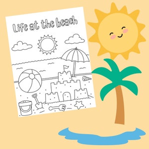 Life at the Beach Coloring Book,beach Fun Coloring Pages,fun in the Sun ...