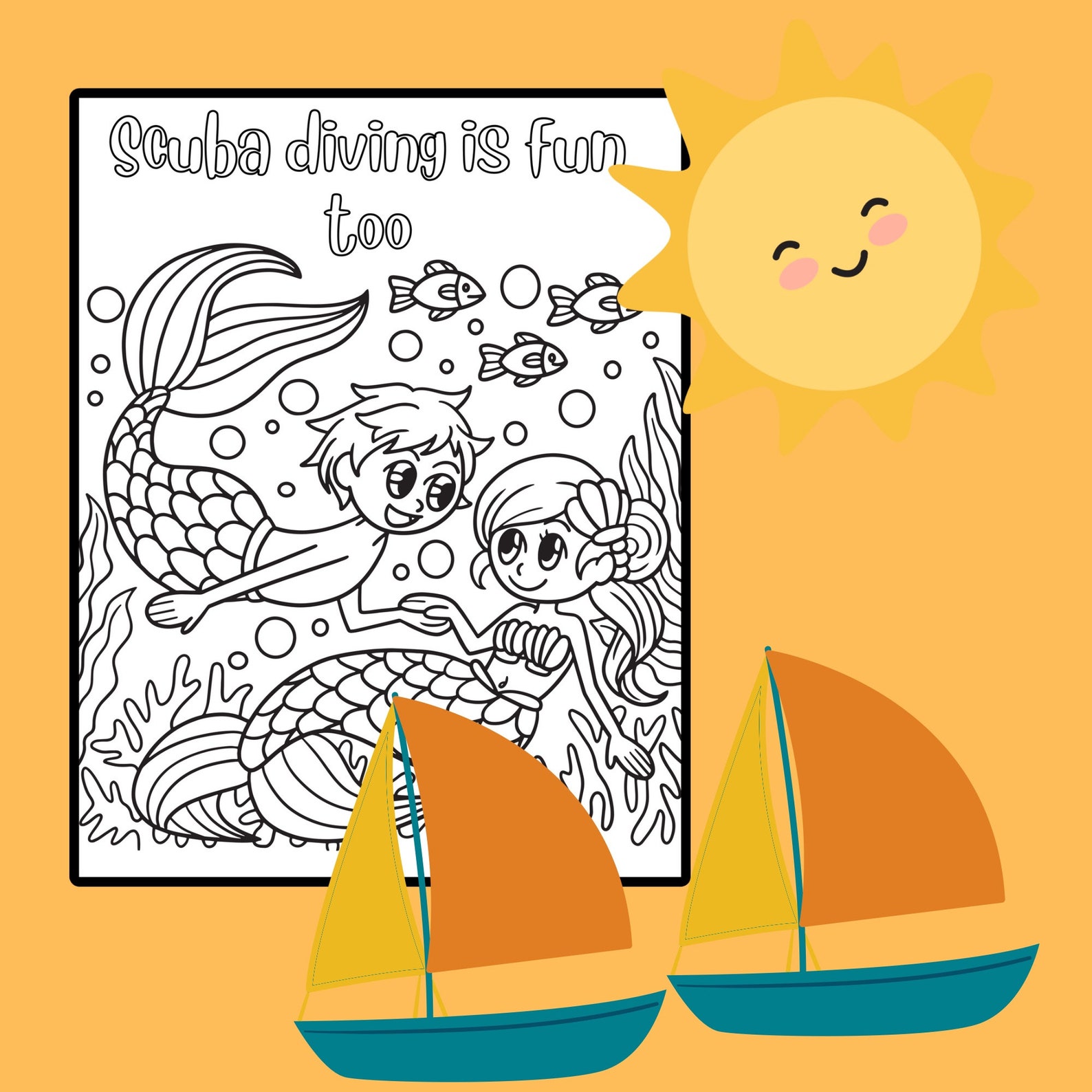Life at the Beach Coloring Book,beach Fun Coloring Pages,fun in the Sun ...