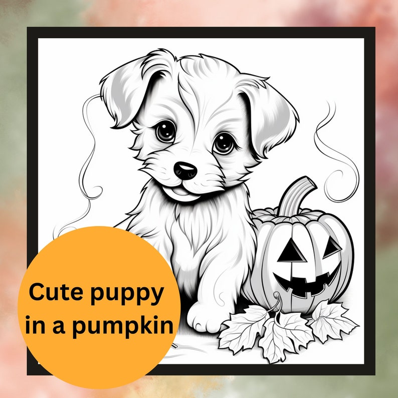 Adult and Kids Coloring Pages,cute Puppy in Pumpkin Coloring Pages ...