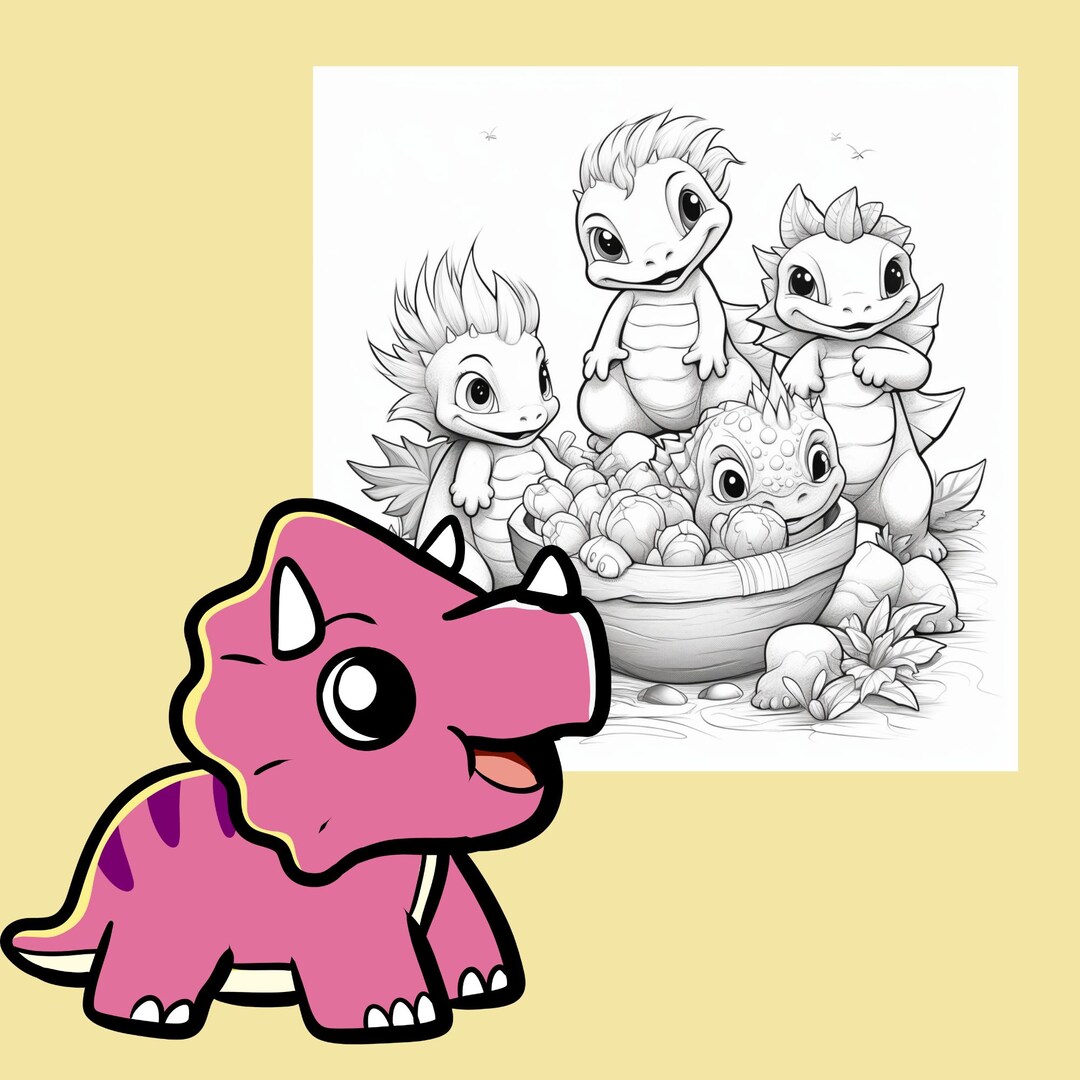 The Cute Baby Dinosaurs Coloring Book,kids Coloring Books,midjourney ...