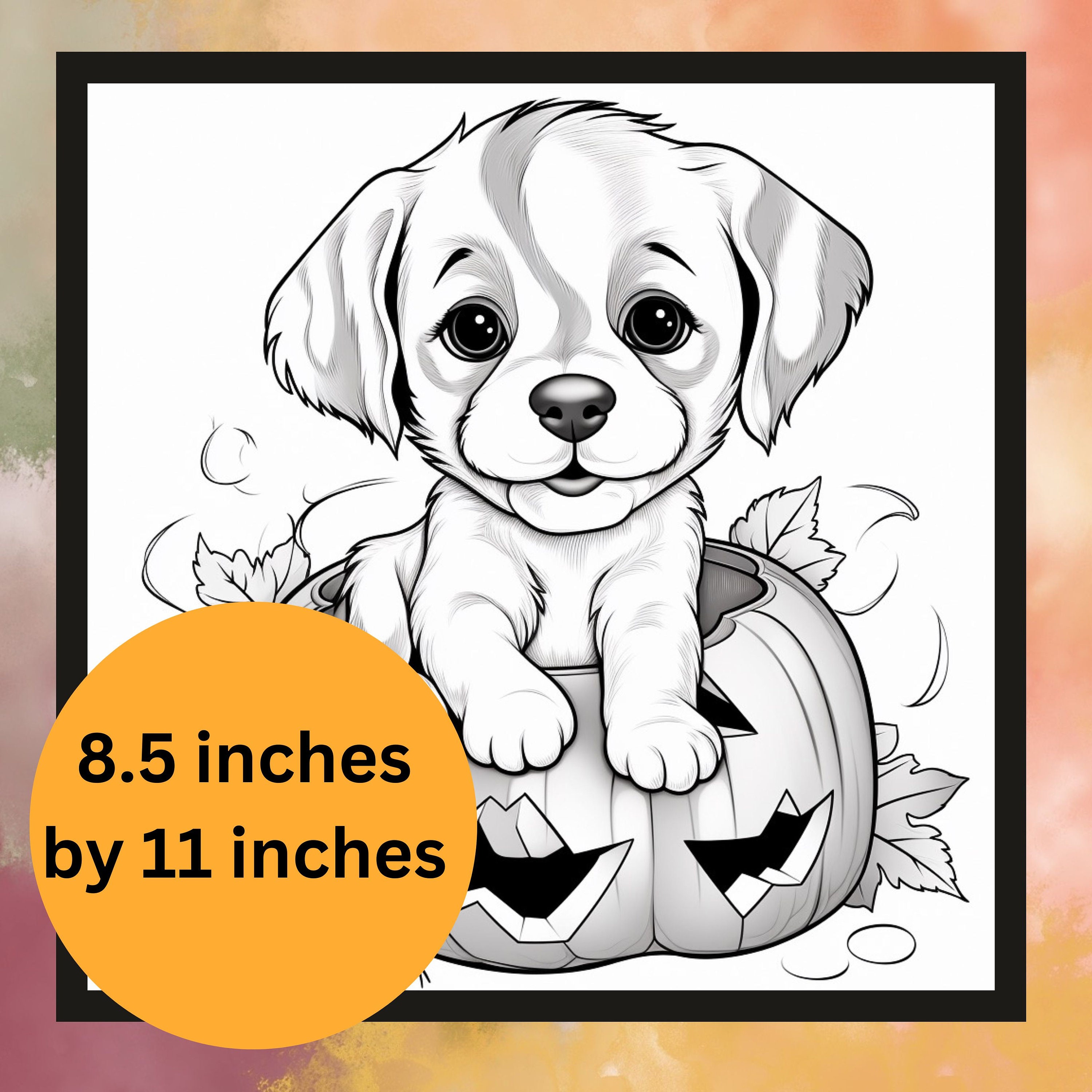 Adult and Kids Coloring Pages,cute Puppy in Pumpkin Coloring Pages ...