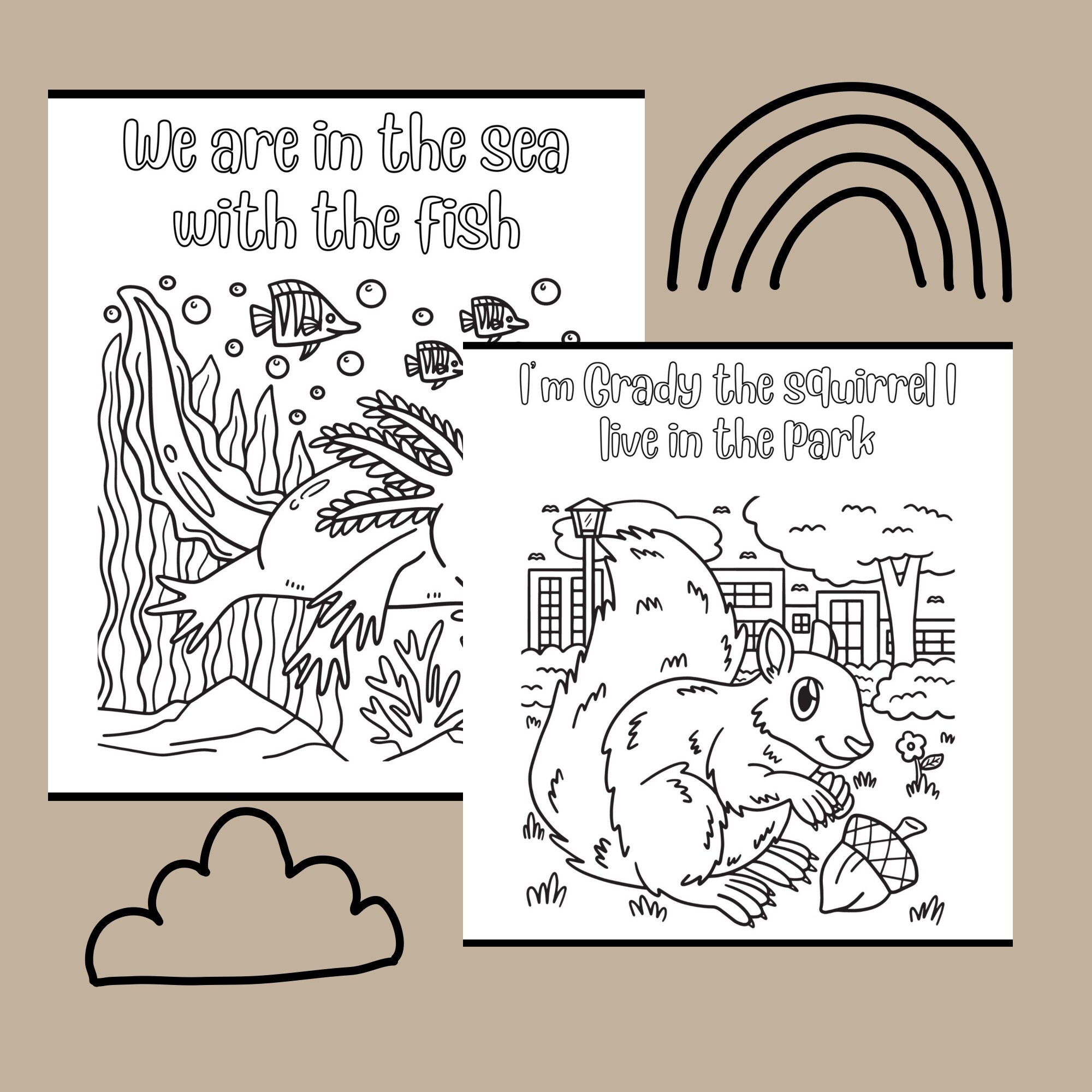 The Zoo Animals Coloring Book, Zoo Coloring Pages for Kids,zoo Animals ...