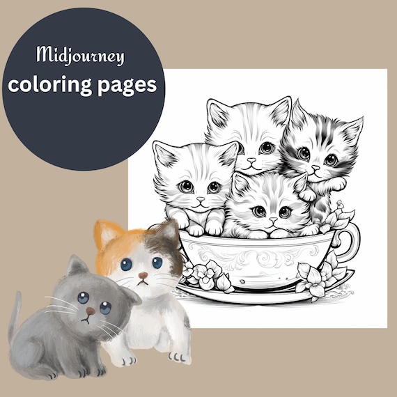 Cute Kitten And Puppy Coloring Pages