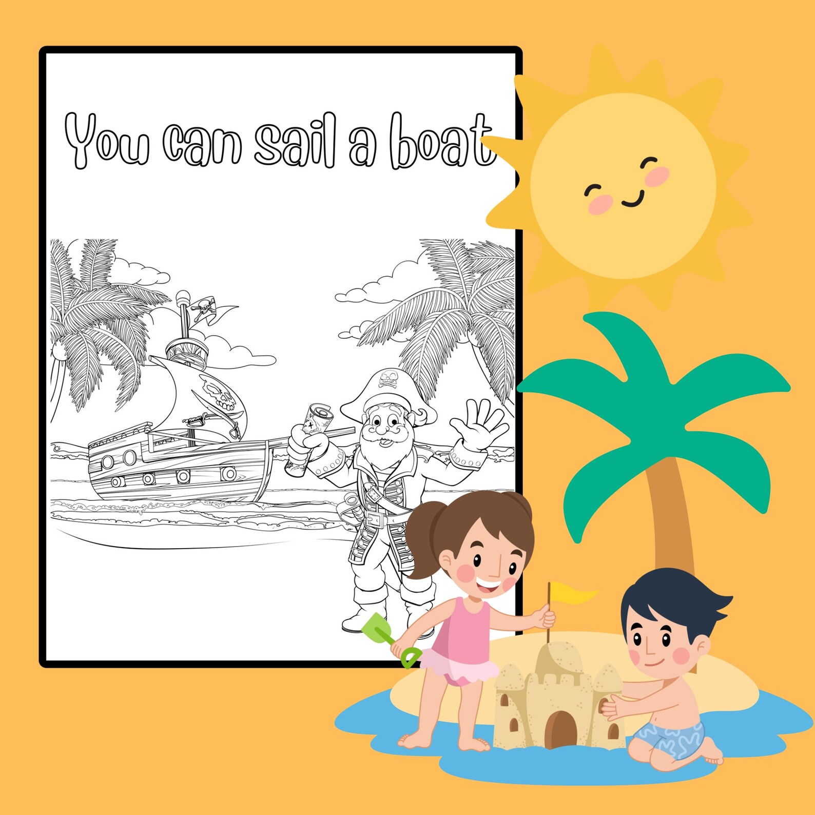 Life at the Beach Coloring Book,beach Fun Coloring Pages,fun in the Sun ...