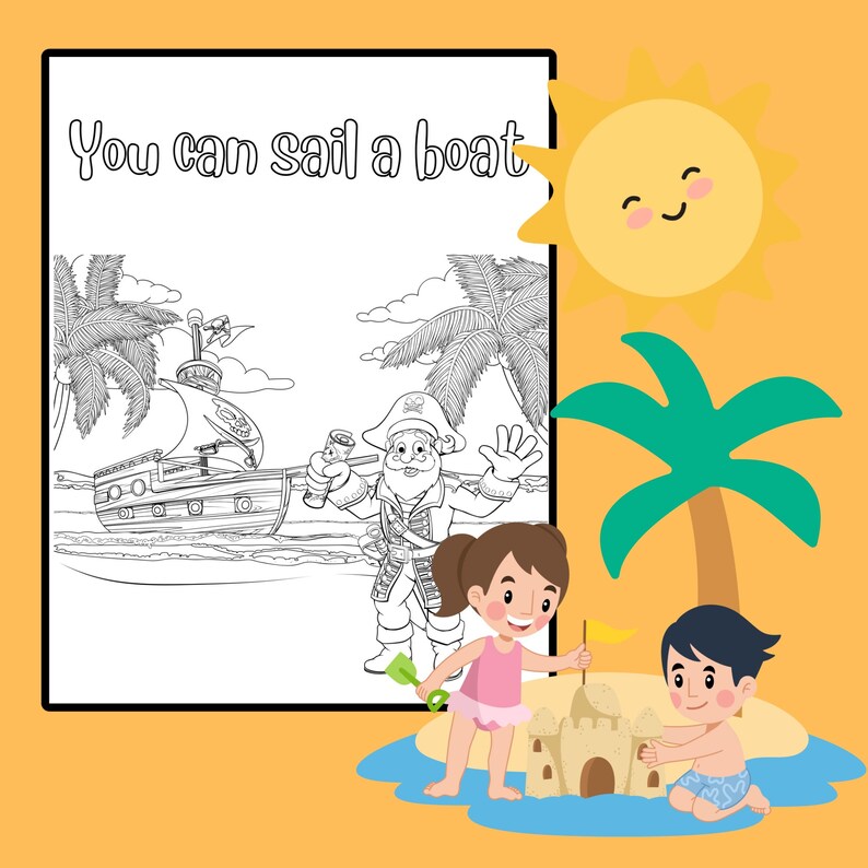 Life at the Beach Coloring Book,beach Fun Coloring Pages,fun in the Sun ...
