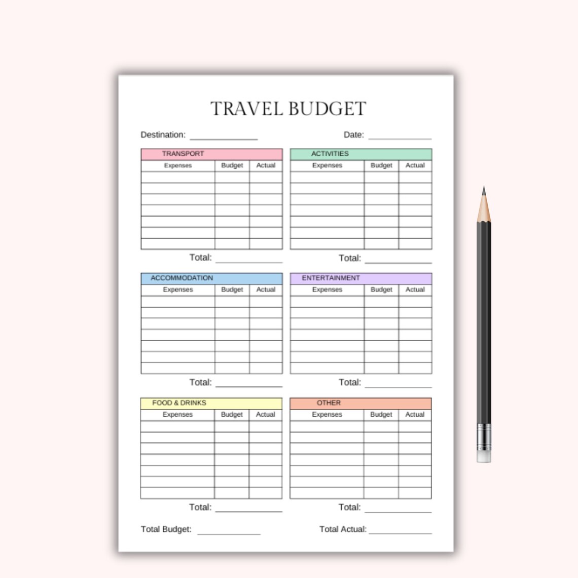 Travel Budget Planner Printable, Vacation Budget Planner, Holiday ...