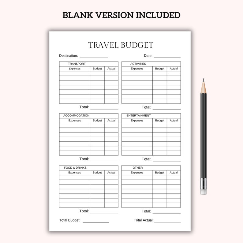 Travel Budget Planner Printable, Vacation Budget Planner, Holiday ...
