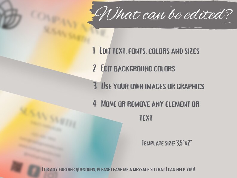 Printable Business Card Template Canva Business Cards Modern - Etsy