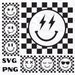 Checkered Smiley SVG PNG, Smiley Face Svg Png, Retro Smiley Face Svg ...