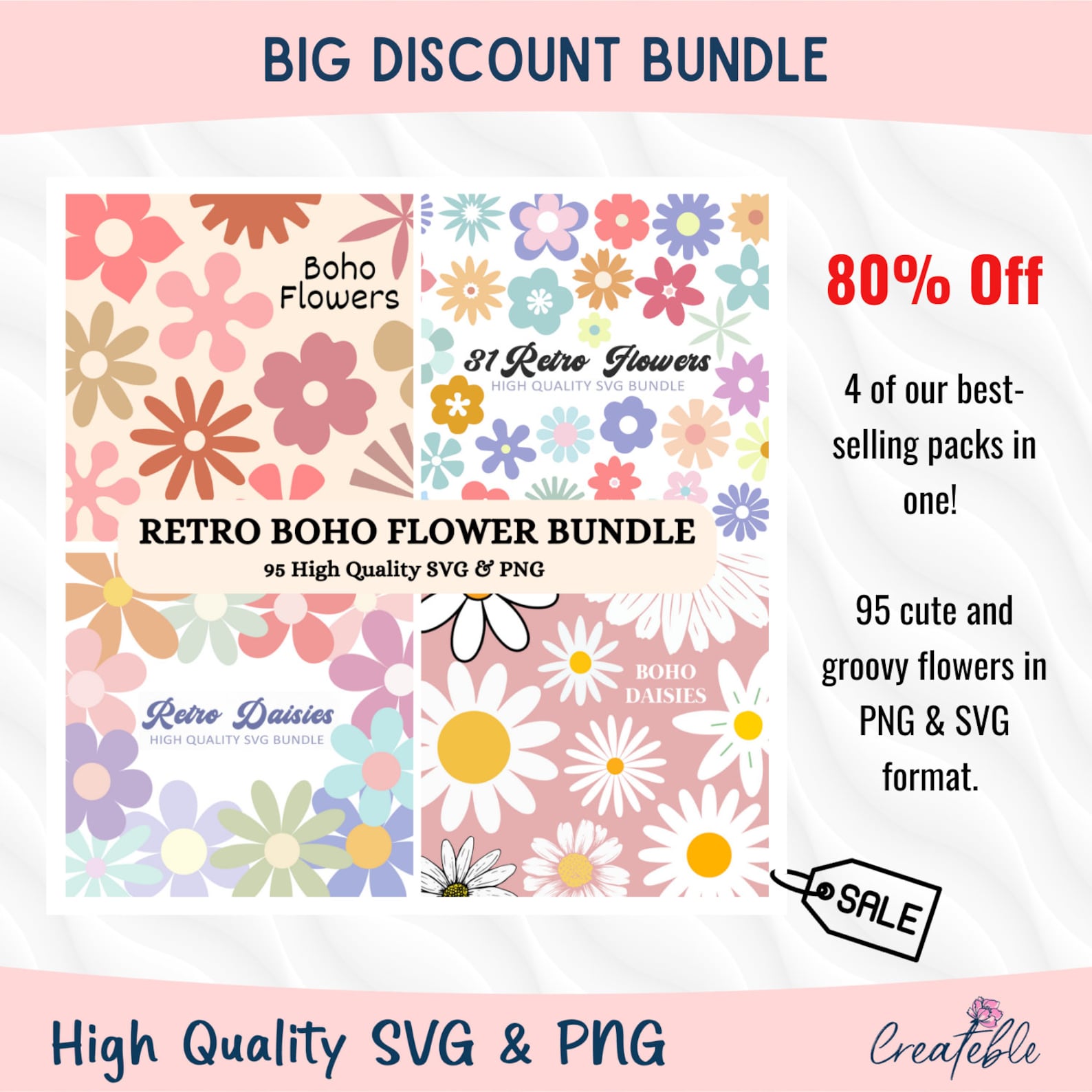 Retro Flower Svg, Retro Daisy Svg, Groovy Flower Svg, Cricut Retro ...